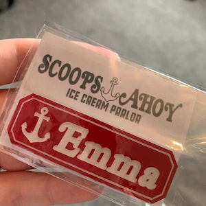 Customizable Scoops Ahoy Uniform Costume Custom Name Tag - Etsy