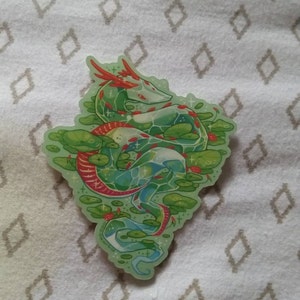 Water Dragon Sticker Transparent Stickers Vinyl Waterproof Serpent ...