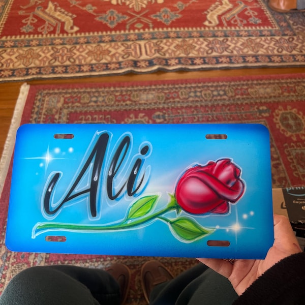 Airbrush License Plate | Custom License Plate Car Tag | Personalized ...