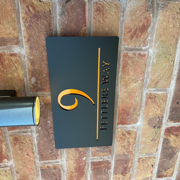 K Smart Sign | Bellissima H3 | Laser Cut Matt Black & Copper Mirror ...