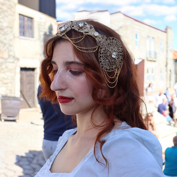 Red-golden Antler Crown, Deer Headdress, Autumn Crown, Reindeer Tiara ...