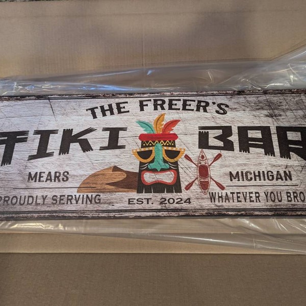 Tiki, Tiki Bar Decor, Tiki Mask and Flowers Wall Art, Tiki Bar ...