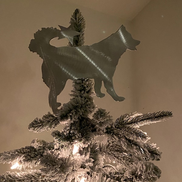 Siberian Husky Dog Christmas Tree Topper, Wreath Decoration or Wall ...