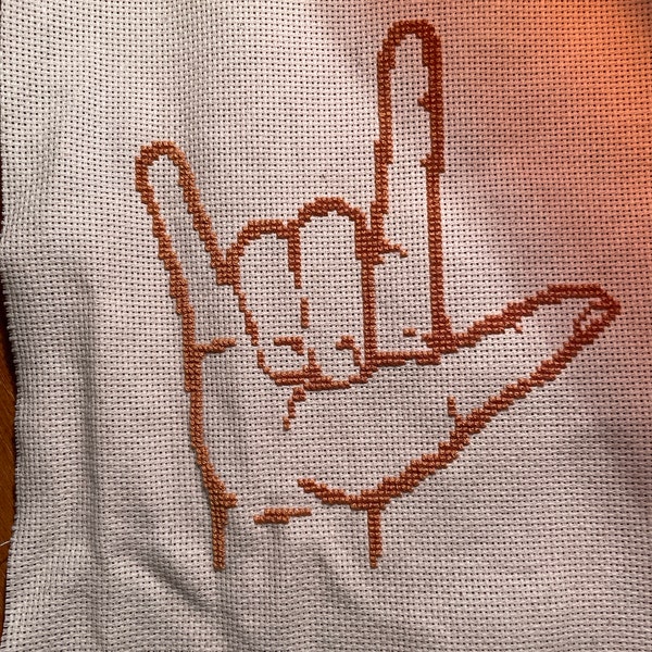 ASL Love Sign Cross Stitch Pattern - Etsy