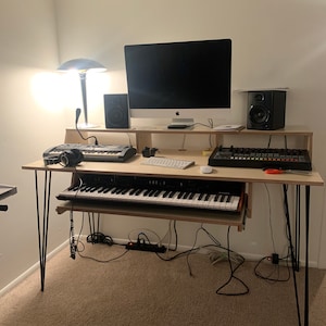 PIANO-DRAWER Desk With Wooden Legs and Dark Brown Bakelite - Etsy