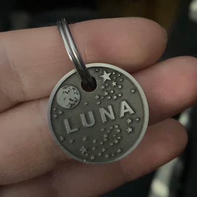 Luna Dog Tag, Pet ID Tag, Personalized Dog Tag, Microchip Pet Tag ...