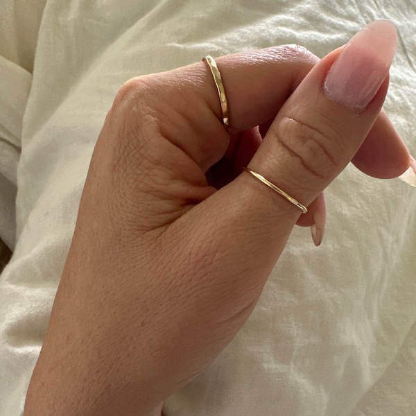 Solid Gold Adjustable Ring, 14k Gold Thumb Rings for Women, Solid Gold ...