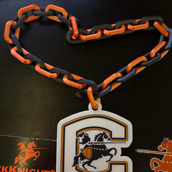 Full Color Custom Fan Chain Giant Logo Necklace Sports Homerun Turnover ...
