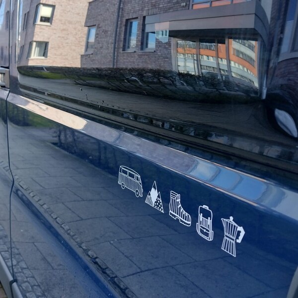 Autoaufkleber Camper Mountain-Set schwarz - Etsy.de