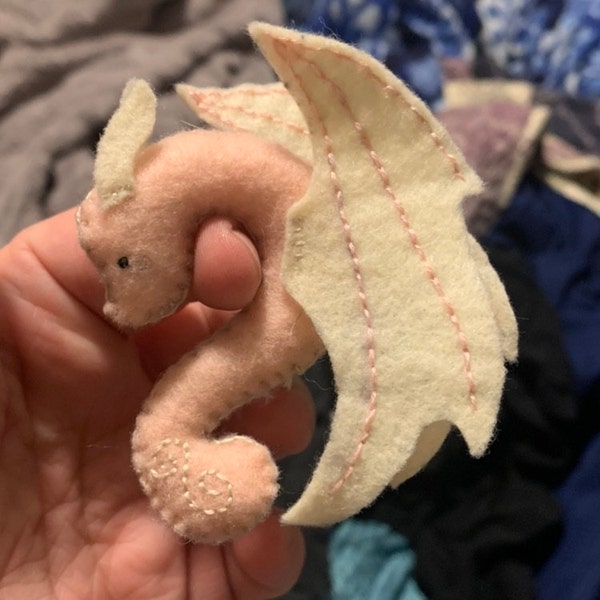 Baby Dragon - a Pdf Felt Dragon Sewing Pattern for Necklace or Brooch ...