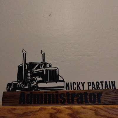 Custom Excavator Desk Name Plate Wedge, Personalized Nameplate Office ...
