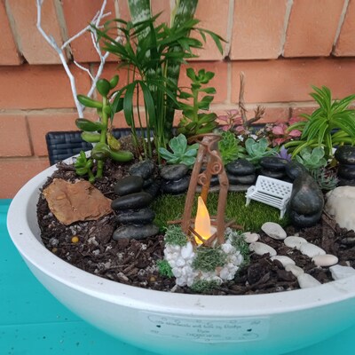 Handmade Miniature Fire Pit, Fairy Garden Decor, Miniature Campfire - Etsy