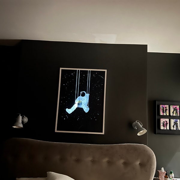 ARTEMIS LED Art Print, Light up Canvas, Neon Wall Art, Galaxy Artwork ...