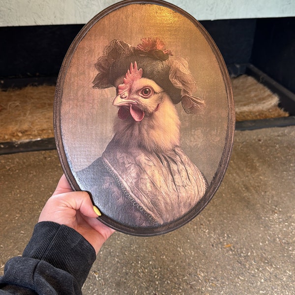 Miss Chicken Hen Victorian Portrait - Vintage Style Cottagecore Farm ...