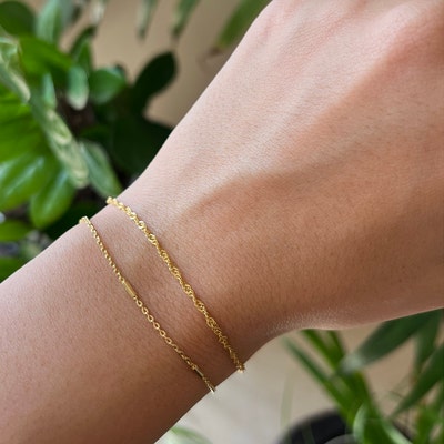 Two Delicate Bracelets Set Dainty Bracelet Set Two - Etsy