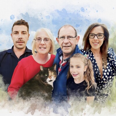 Custom Portrait, Personalized Watercolor Family Portrait, Custom ...