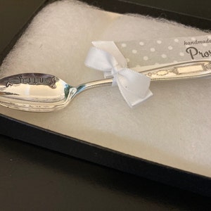 Antique Silver Baby Spoon, Personalized Baby Gift, Newborn Present ...