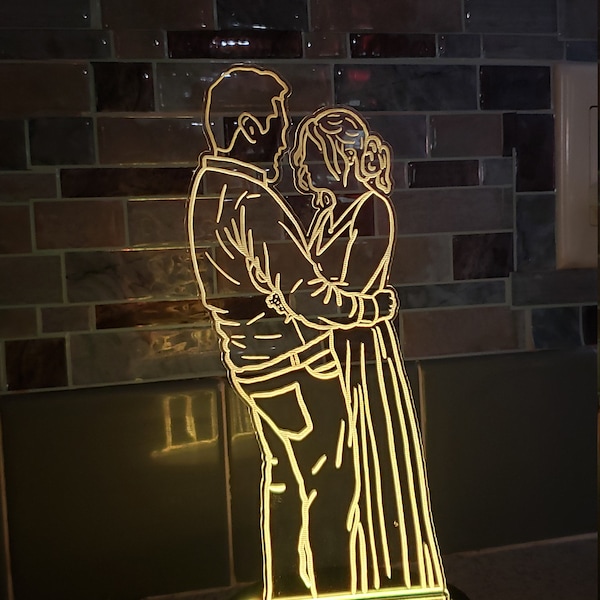 Custom LED Acrylic Light | LED Sign | LED Lamp | Drawing From Photo - Etsy
