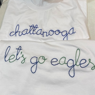 Custom Embroidered Sweatshirt, Large Cursive Embroidery, Custom Text ...