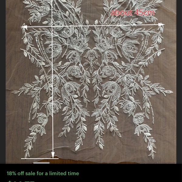 Oversize Luxury Quality Light Ivory Beaded and Sequined Bridal Lace ...