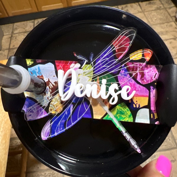 30oz, 40oz or 60oz Stanley Dragonfly Name Tag, Personalized Dragonfly ...