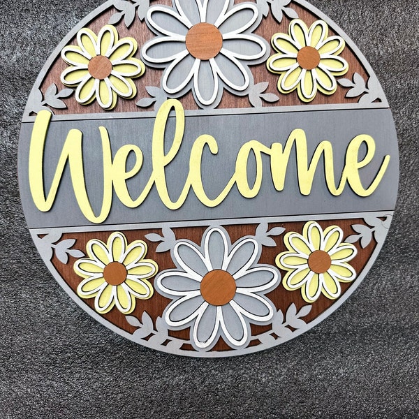 Spring Sign Bundle 3, DIGITAL Download, Round Door Hanger Svg ...