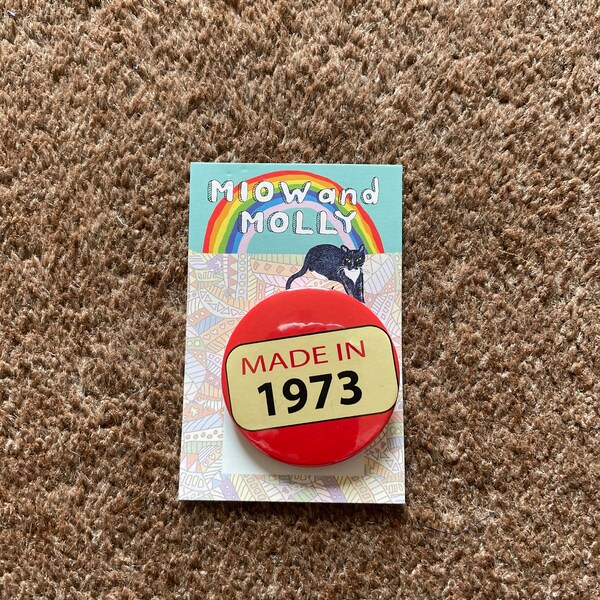 60th Birthday Badge Made in 1964 Birthday Year 60 Pin Badge Button ...