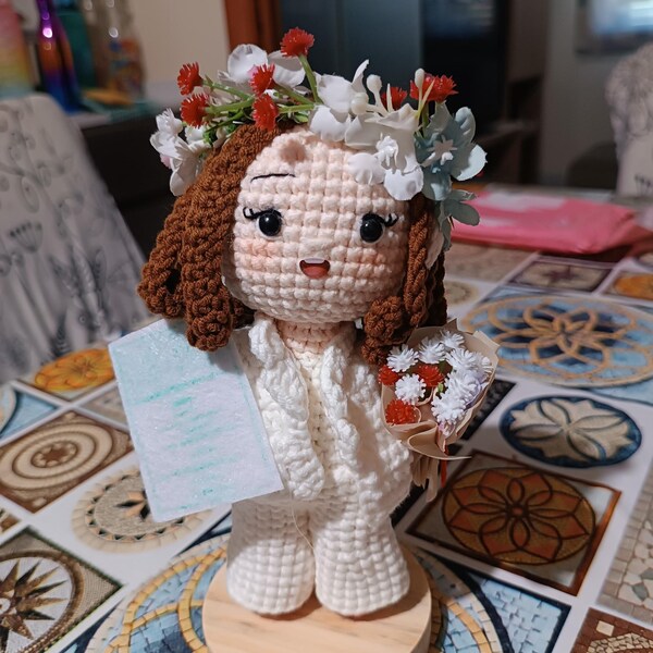 Sundrop Crochet in Pot, Finished Flowers, Knitted Flower Bouquet, Car ...