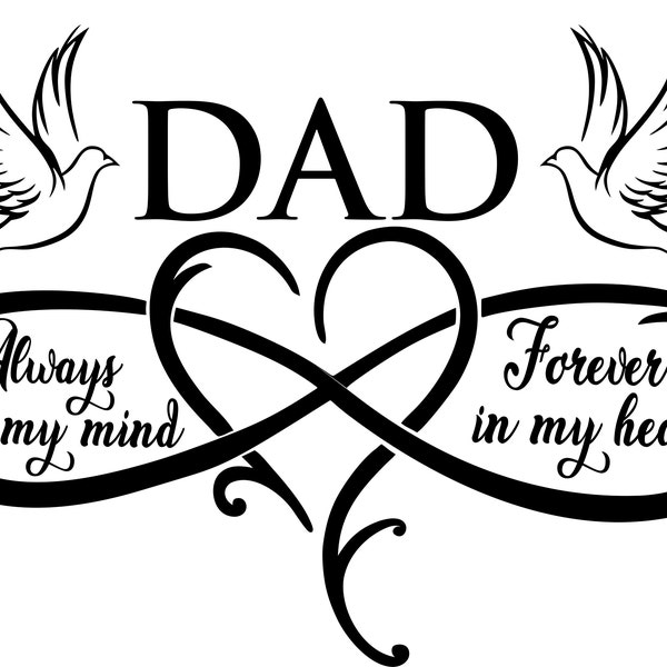 Dad Memorial Svg, in Memory of Dad Svg, Dad in Heaven Png, Memory ...