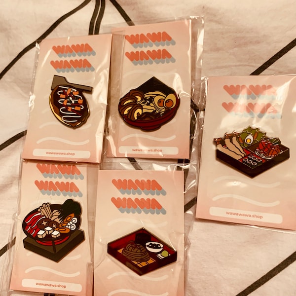 Japanese Food Enamel Pin Set - Etsy