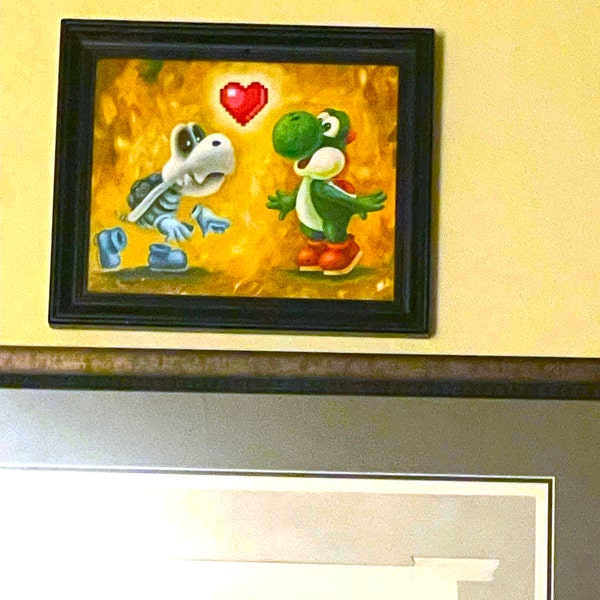 Yoshi Art Print - Dry Bones Art Print - Yoshi Loves Dry Bones - Yoshi ...