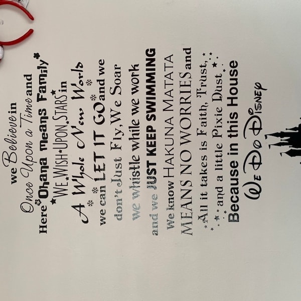 In This House We Do Disney Wall Decal Playroom Sign Quote Lettering ...