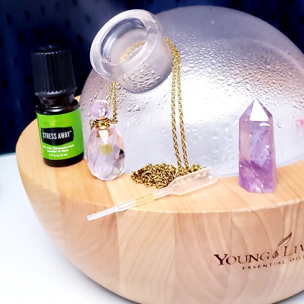 Lava Stone Triangle Diffuser Necklace, Essential Oil Diffuser Necklace ...