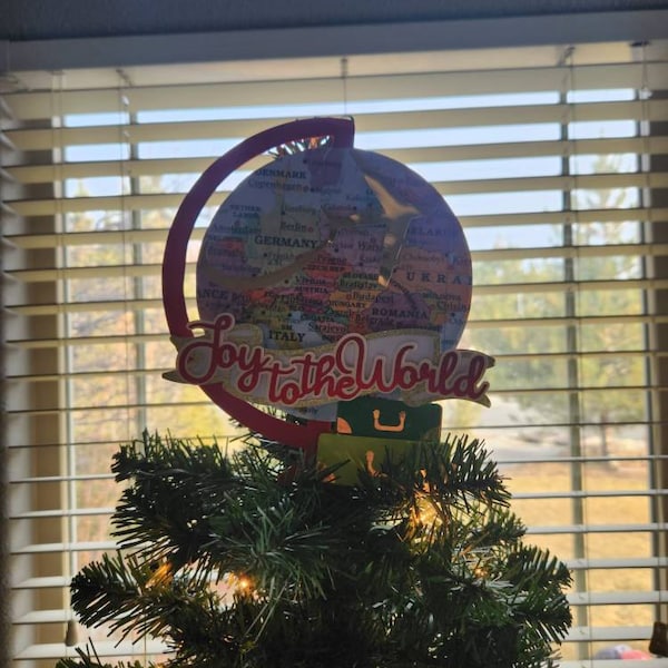 World Globe Christmas Tree Topper, Travel Tree Topper, World Map Tree ...
