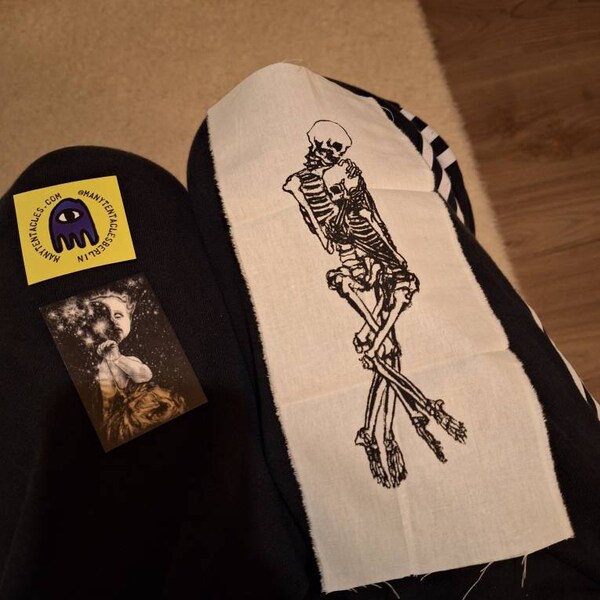 Screenprint SKELETON LOVERS Patch - Etsy