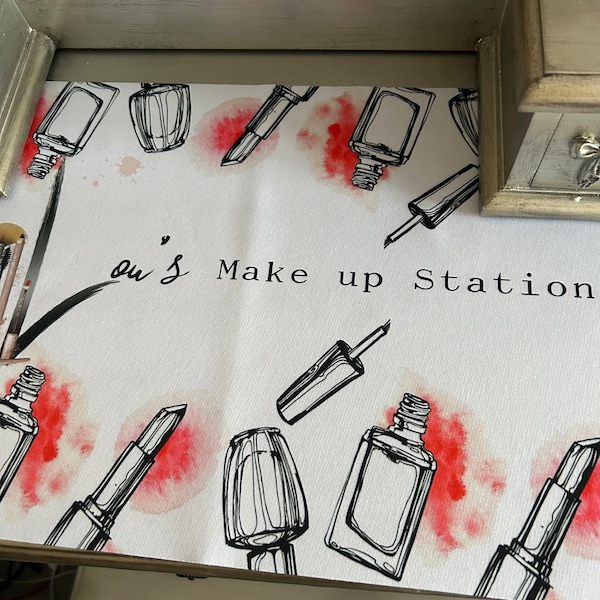 Personalised Makeup Mat/ Dressing Table Mat/ Beauty Care Mat/ Beauty ...