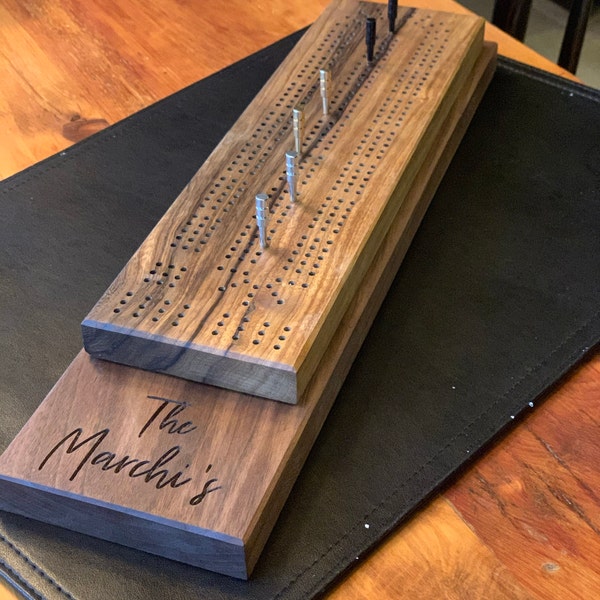 Personalized Cribbage Board - Crib Board With Custom Engraving - Card ...