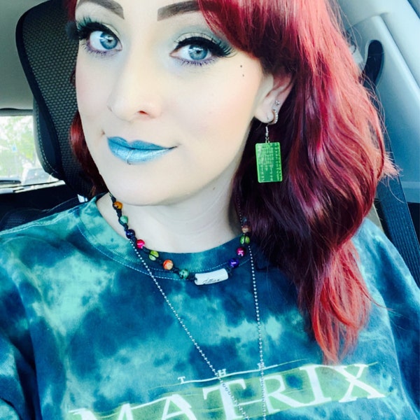 Matrix Trickle Code Programmer Dangle Earrings Coding Nerd Pendants ...