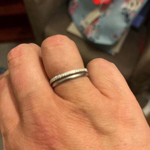 Baguette Open Cuff Ring Women / Two Stone Open Gap Wedding Band ...