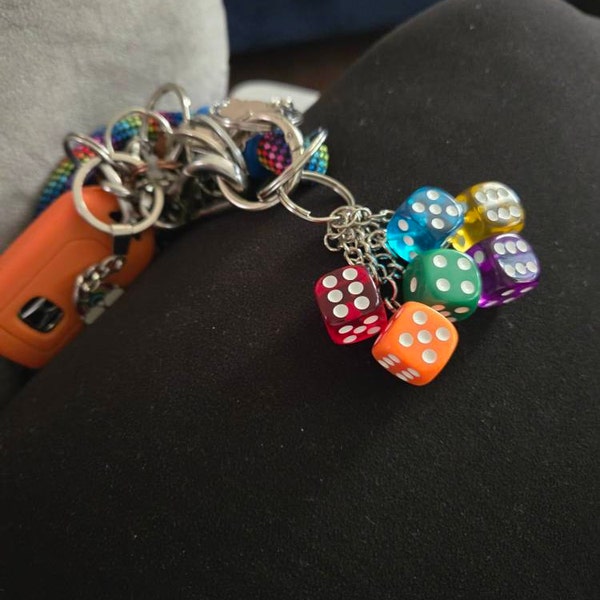 Handmade Dice Keychain, Single D6 Die Keyring, Casino, Gambling, Gaming ...