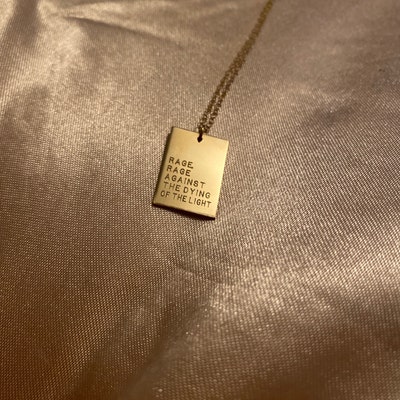 Personalized Rectangle Necklace, Personalized Rectangle Pendant, 14kt ...