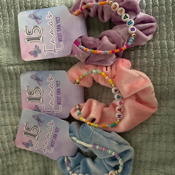 Birthday Era Scrunchie Friendship Bracelet Party Favors - Birthday ...