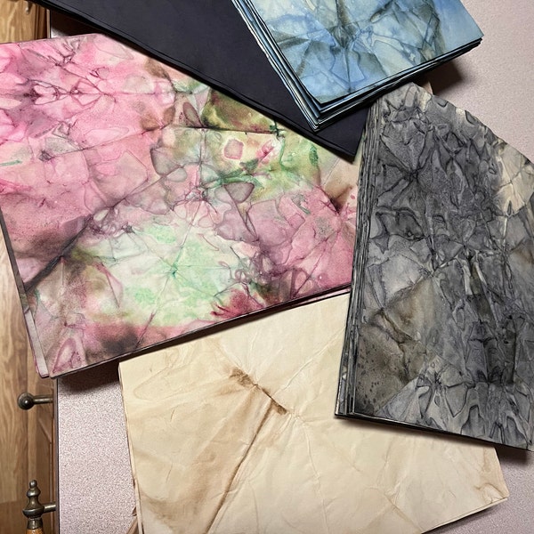 Red & Wine Hand Dyed Paper: 8.5 X 11 Scrapbook Journal Pages - Etsy