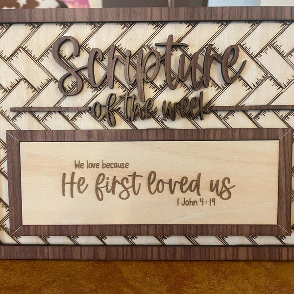 Scripture of the Week Interchangeable, Inspirational Gift / Laser ...