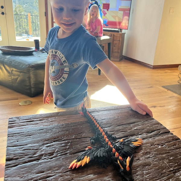 12" Dragon Fidget Toy, Colored 3d Articulated Dragon, Flexible Dragon ...