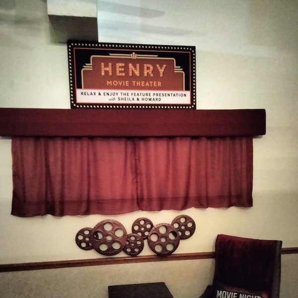 Custom Home Theater Sign, Personalized Movie Marquee Sign, Movie Room ...
