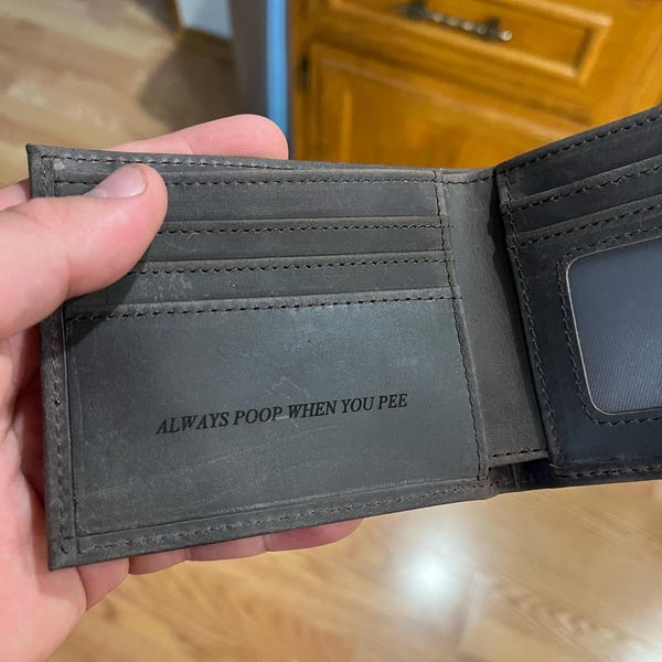 Full Grain Leather Bifold Mens Wallet With RFID, Personalized Initials ...