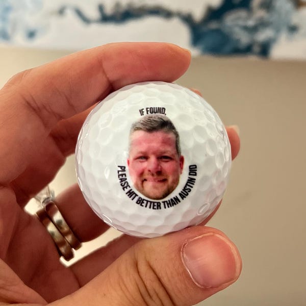 Golf Ball With Face on It, Your Face on Golf Ball, Custom Image Golf ...