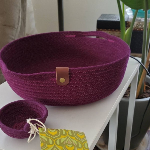 Rope Basket, Rope Tray, Tray, Wood Handles, Kitchen Basket, Wedding ...