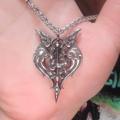 Viking Gungnir Raven Stainless Steel Pendant Necklace - Etsy